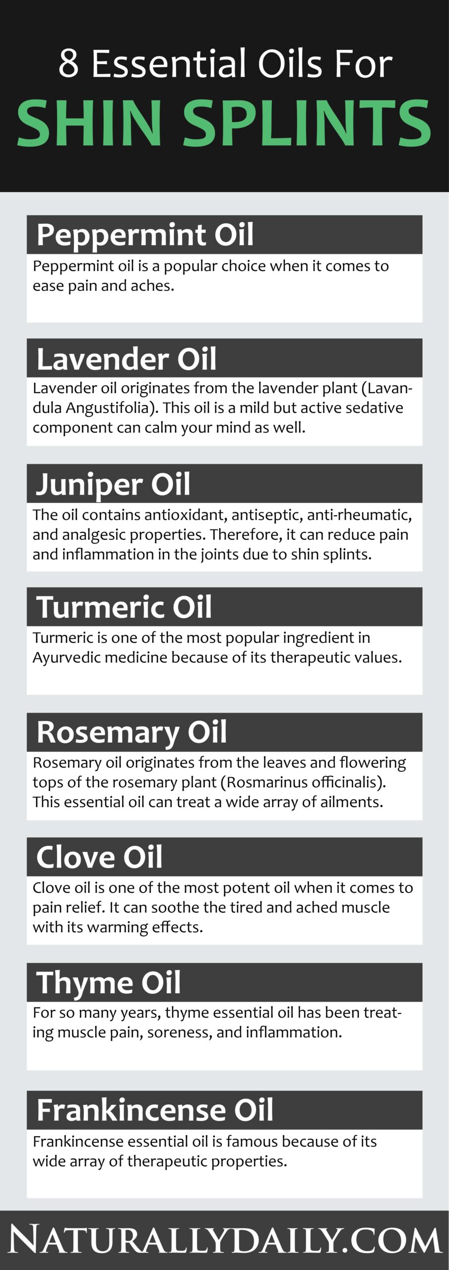 8 Essential Oils for Shin Splints and How to Use? - Naturally Daily